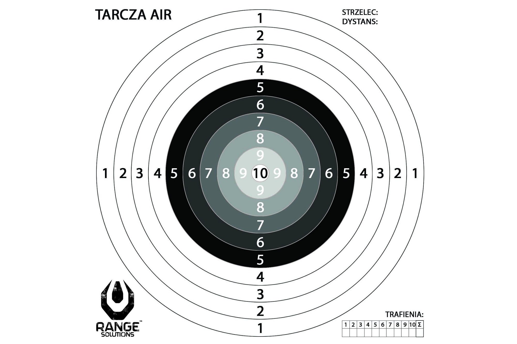 Tarcze strzeleckie Range Solutions AIR - 100 sztuk (RAN-31-030005) G ...